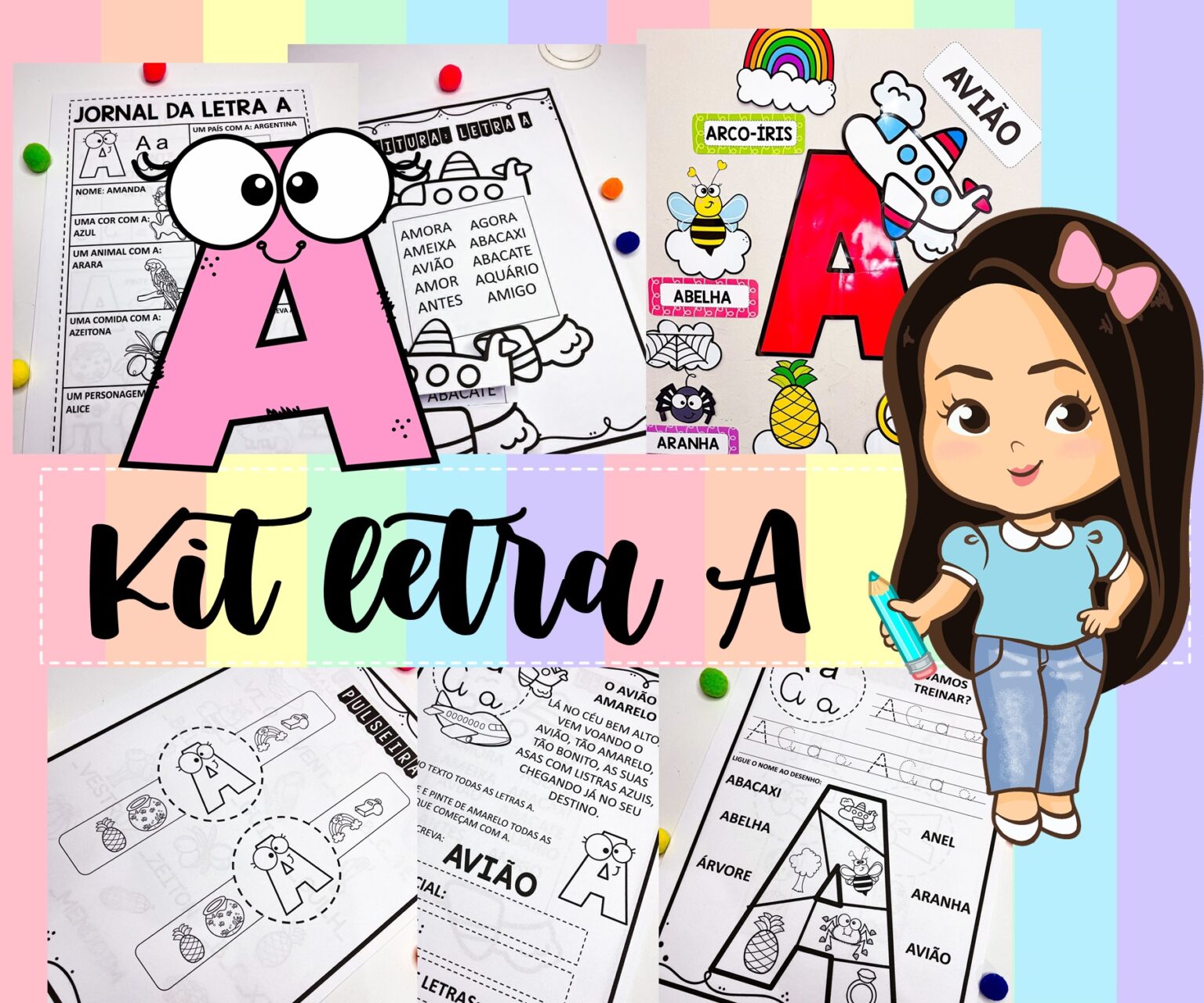 kit letras – LETRA A – Professora Nayarah
