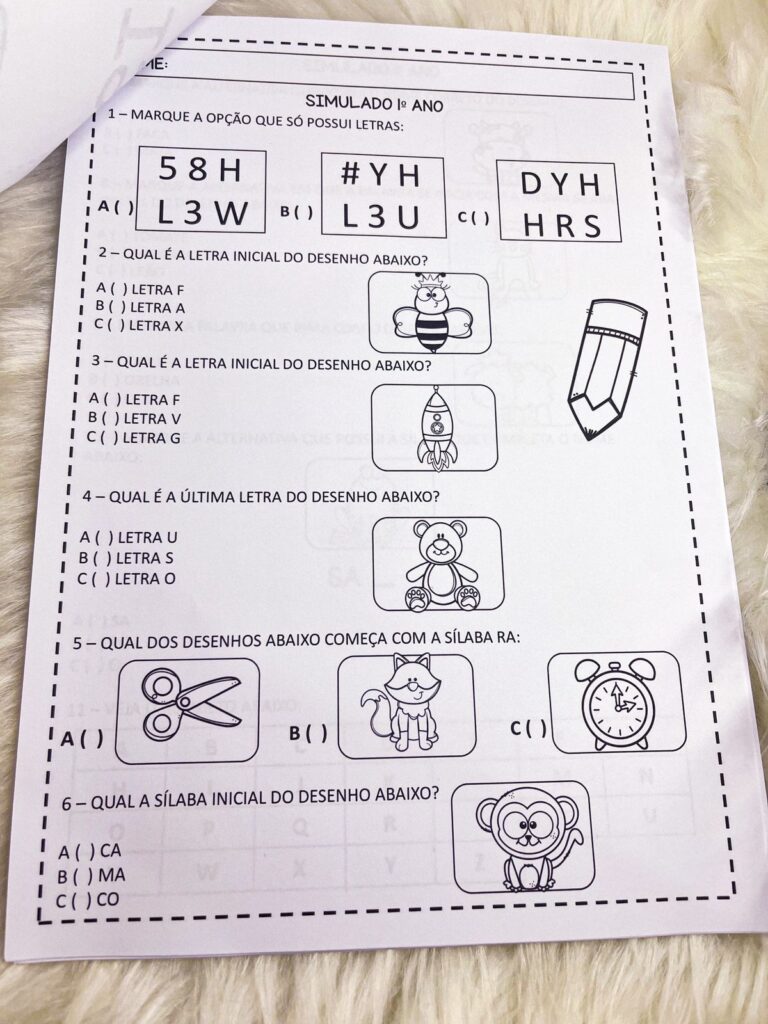 Simulado 1º ano – Professora Nayarah