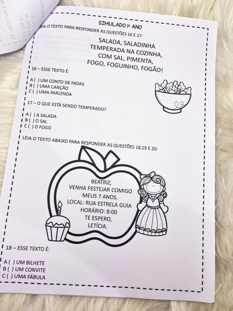 Simulado 1º ano – Professora Nayarah