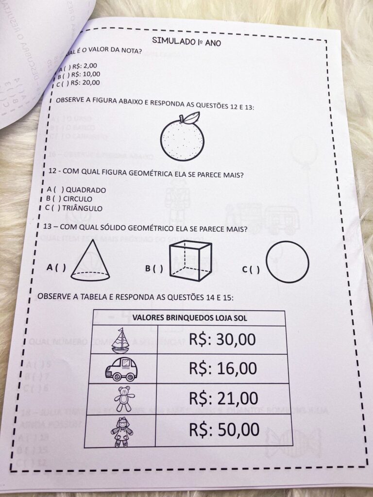 Simulado 1º ano – Professora Nayarah