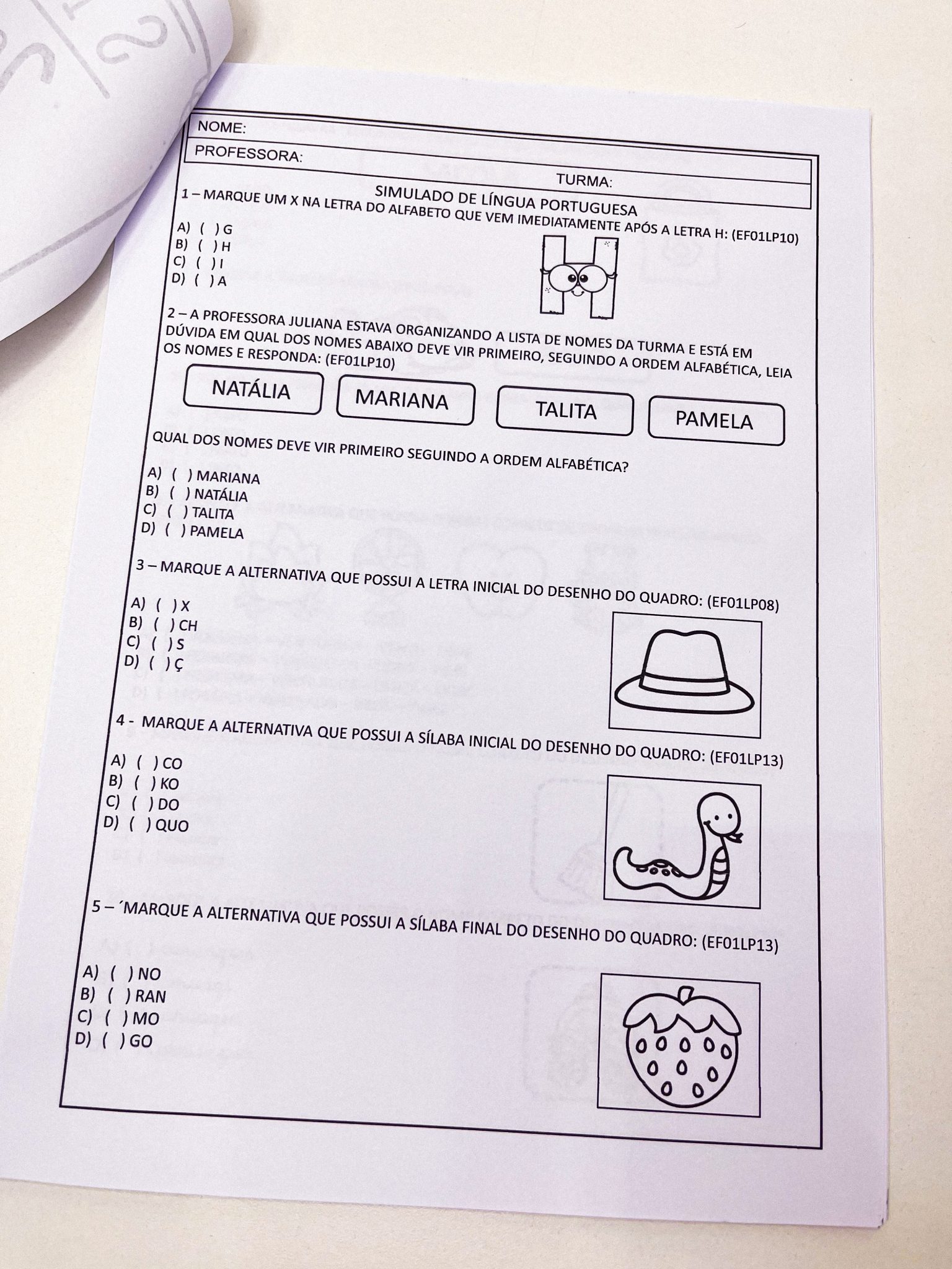 Simulado 2º ano 2024 – com gabarito. – Professora Nayarah