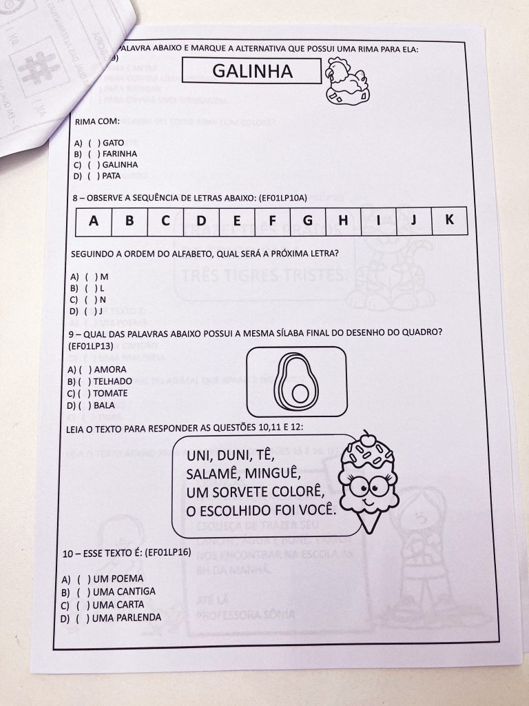 Simulado 1º ano 2024 – Com gabarito – Professora Nayarah