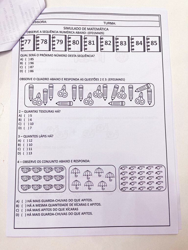 Simulado 1º ano 2024 – Com gabarito – Professora Nayarah