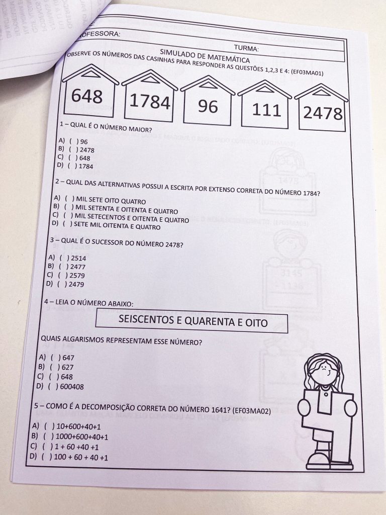 Simulado 3º ano – 2024 – com gabarito. – Professora Nayarah