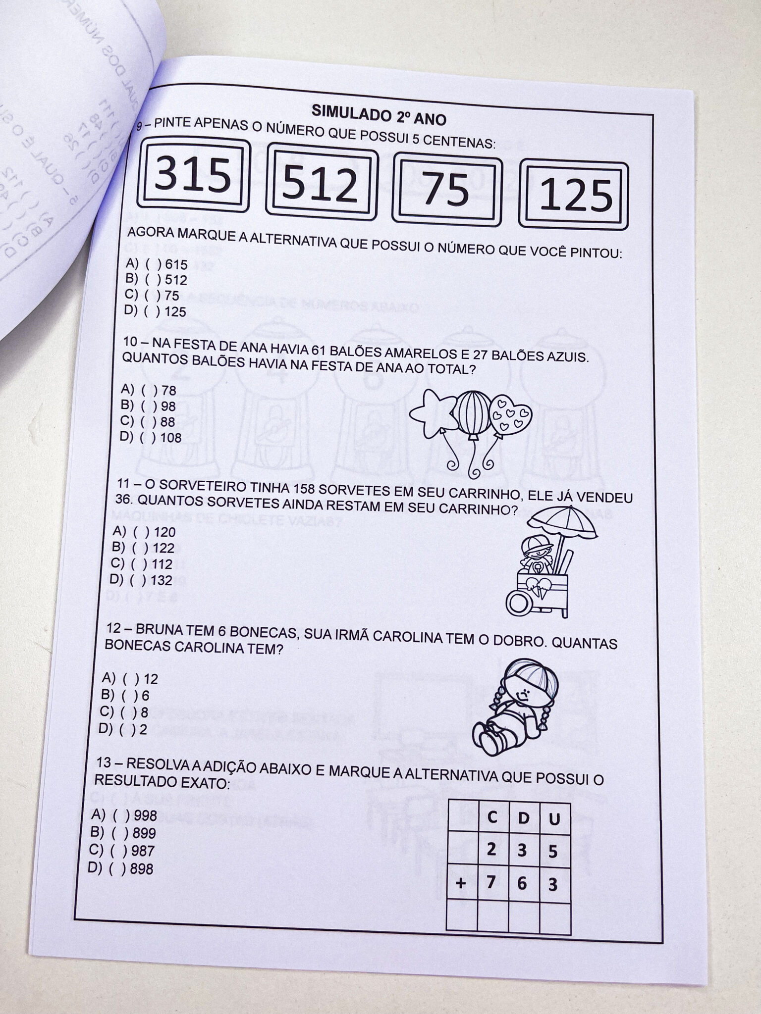 Simulado SAEB 2º ano – 2025 – Professora Nayarah